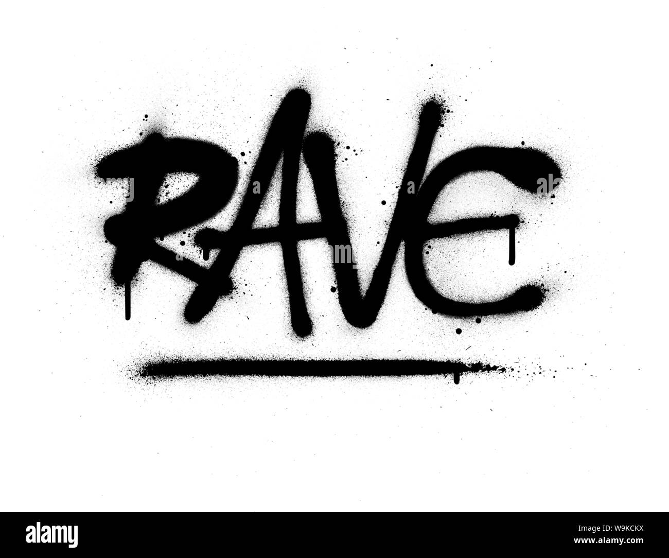 graffiti rave word sprayed in black over white Stock Vector Image & Art ...