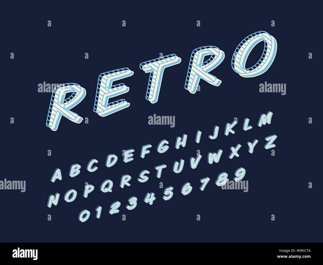 Retro font and alphabet. Stock vector illustration Stock Vector Image ...