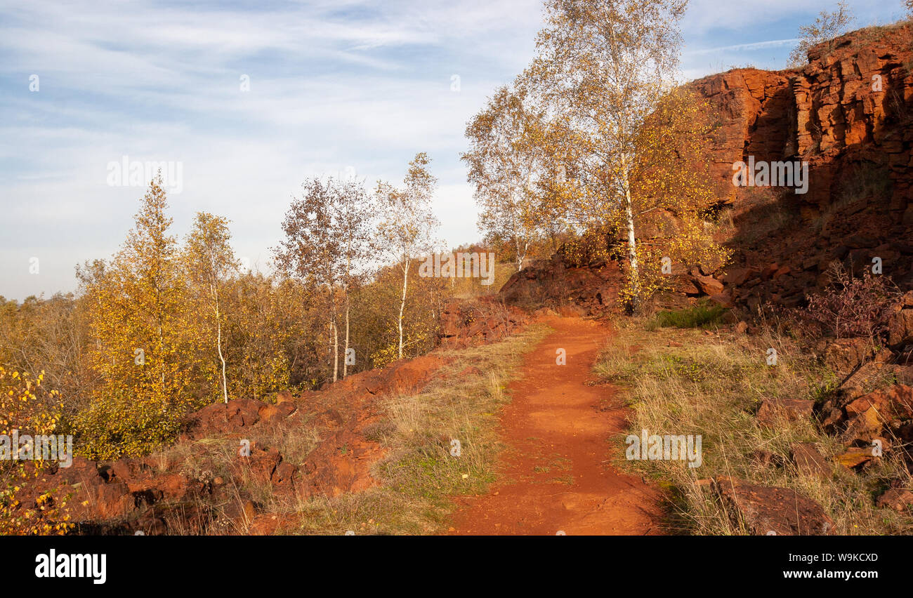 Walk over an old mining area in automn Stock Photo - Alamy