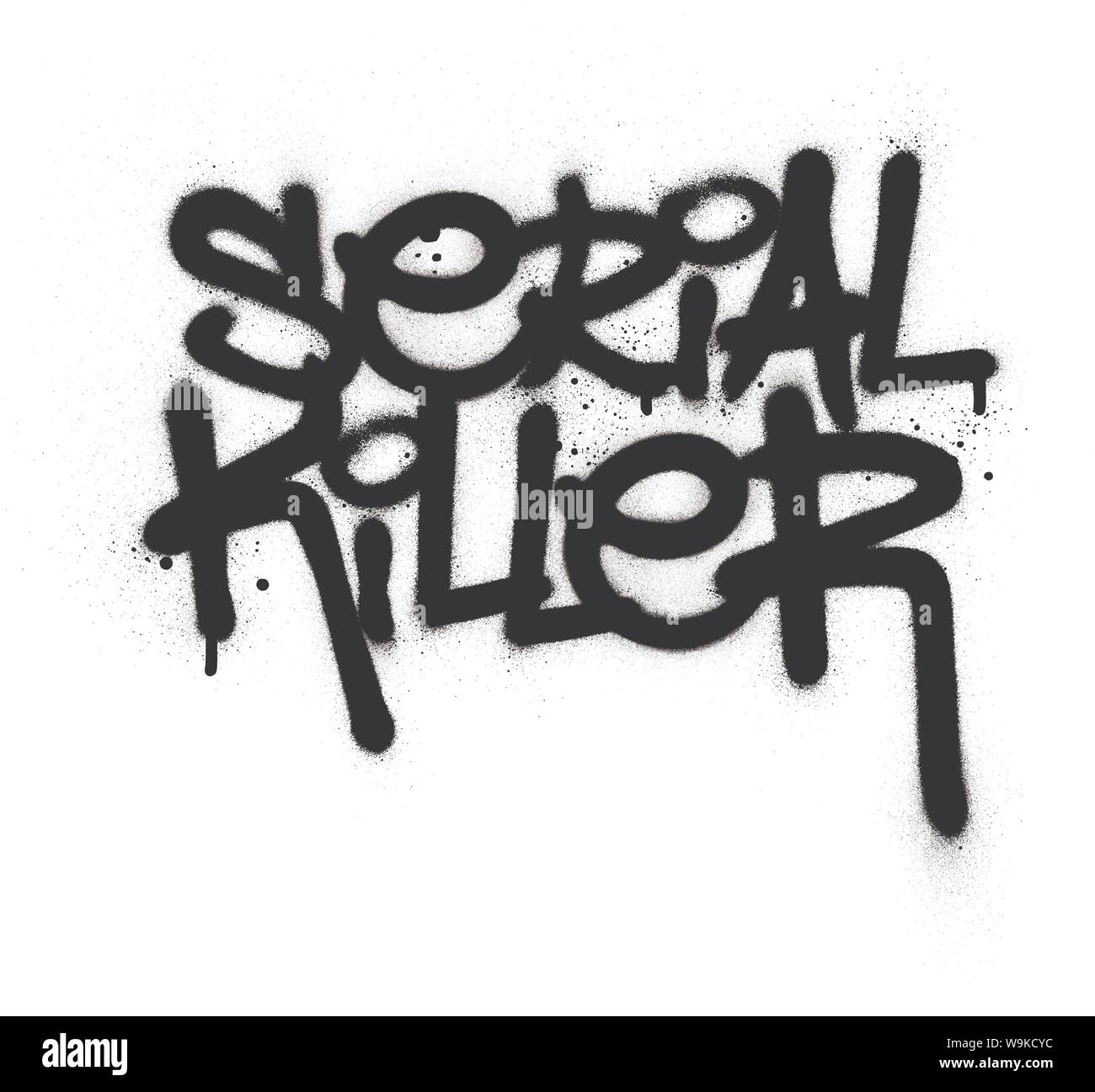 graffiti serial killer text in black over white Stock Vector Image ...