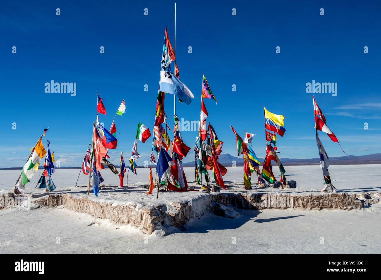 World flags at salar de uyuni salt flat hi-res stock photography and ...