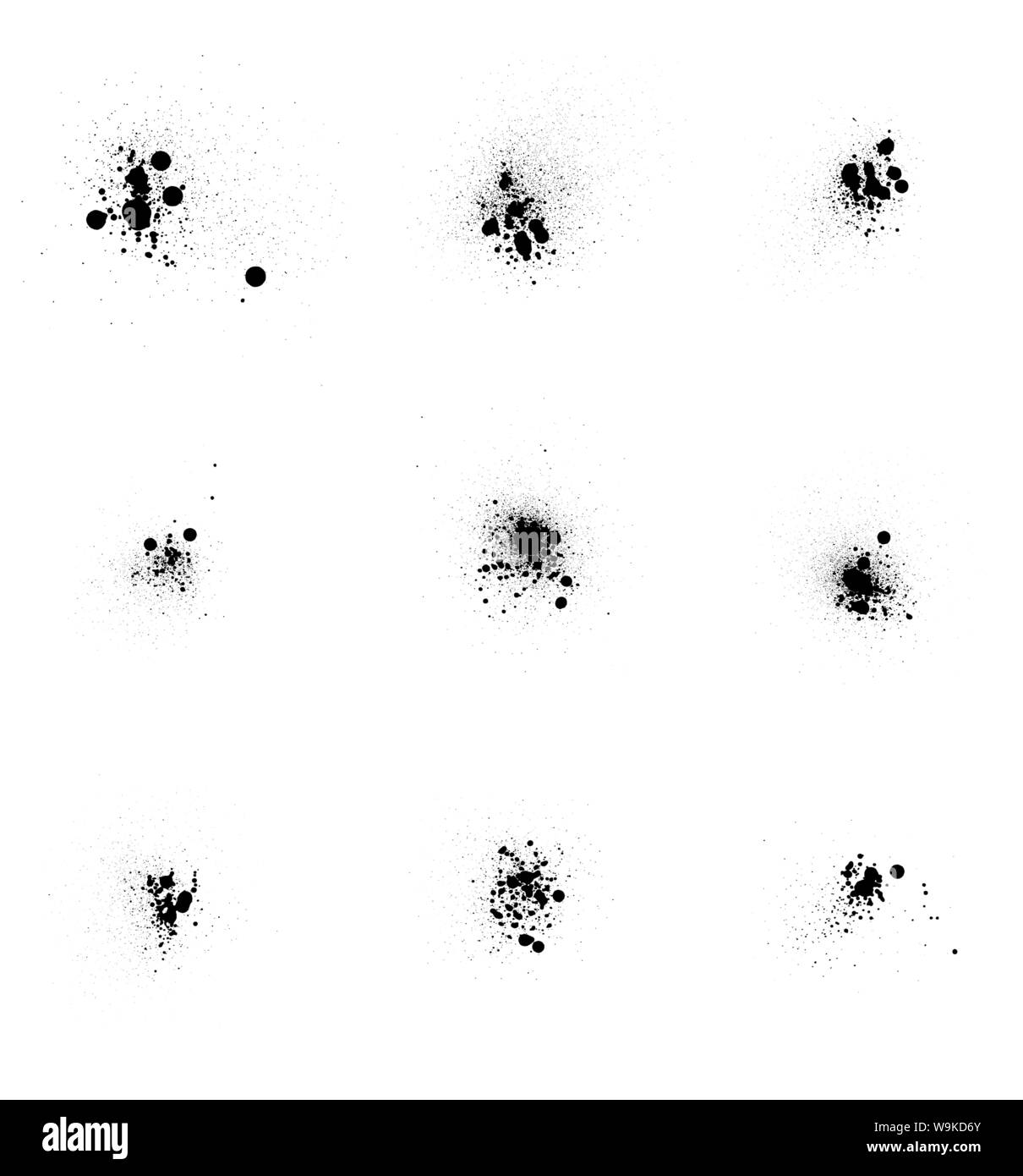 graffiti splatter design elements sprayed in black over white Stock ...