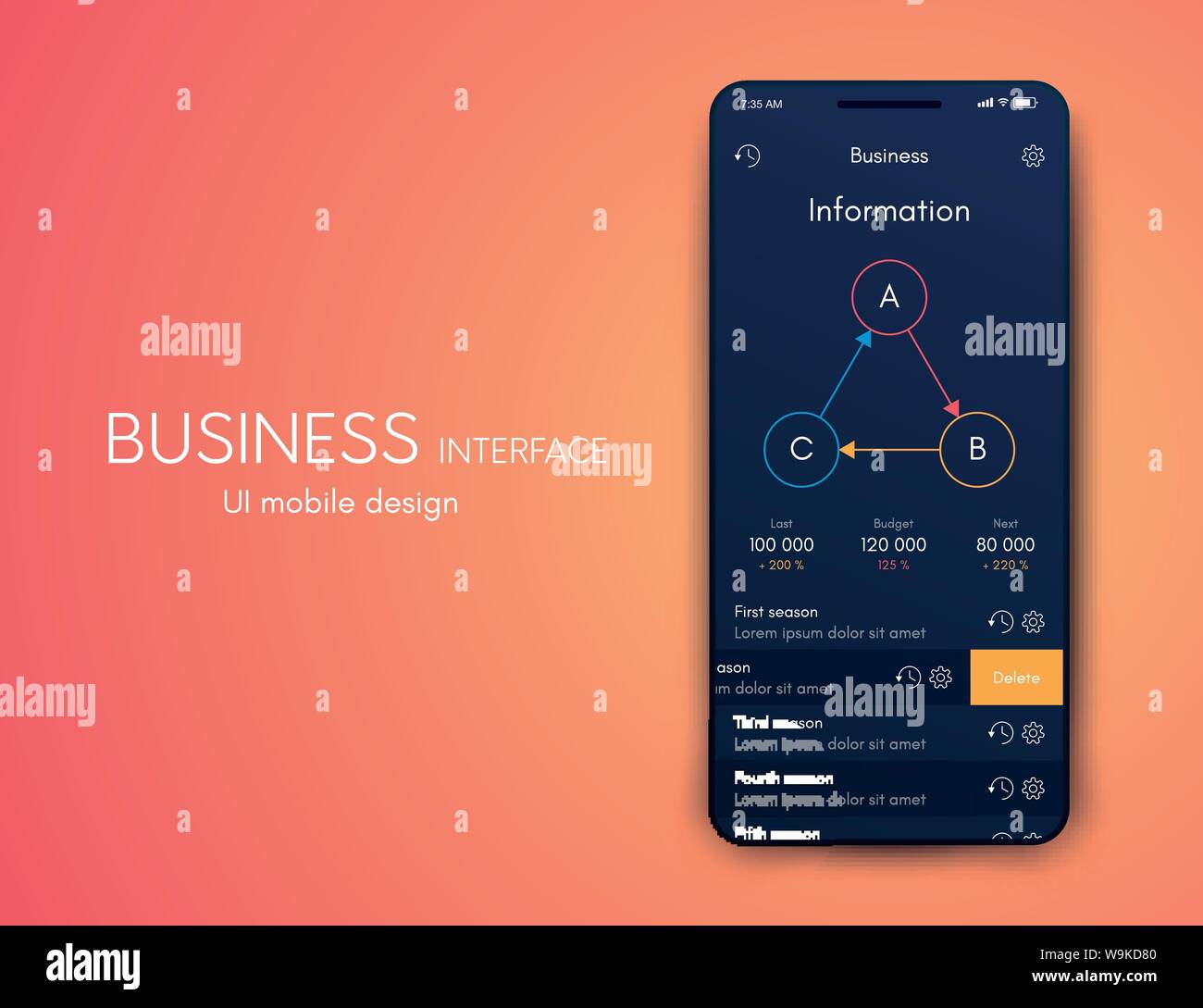 Mobile Application Interface Ui Design Stock Vector Stock Vector Image And Art Alamy