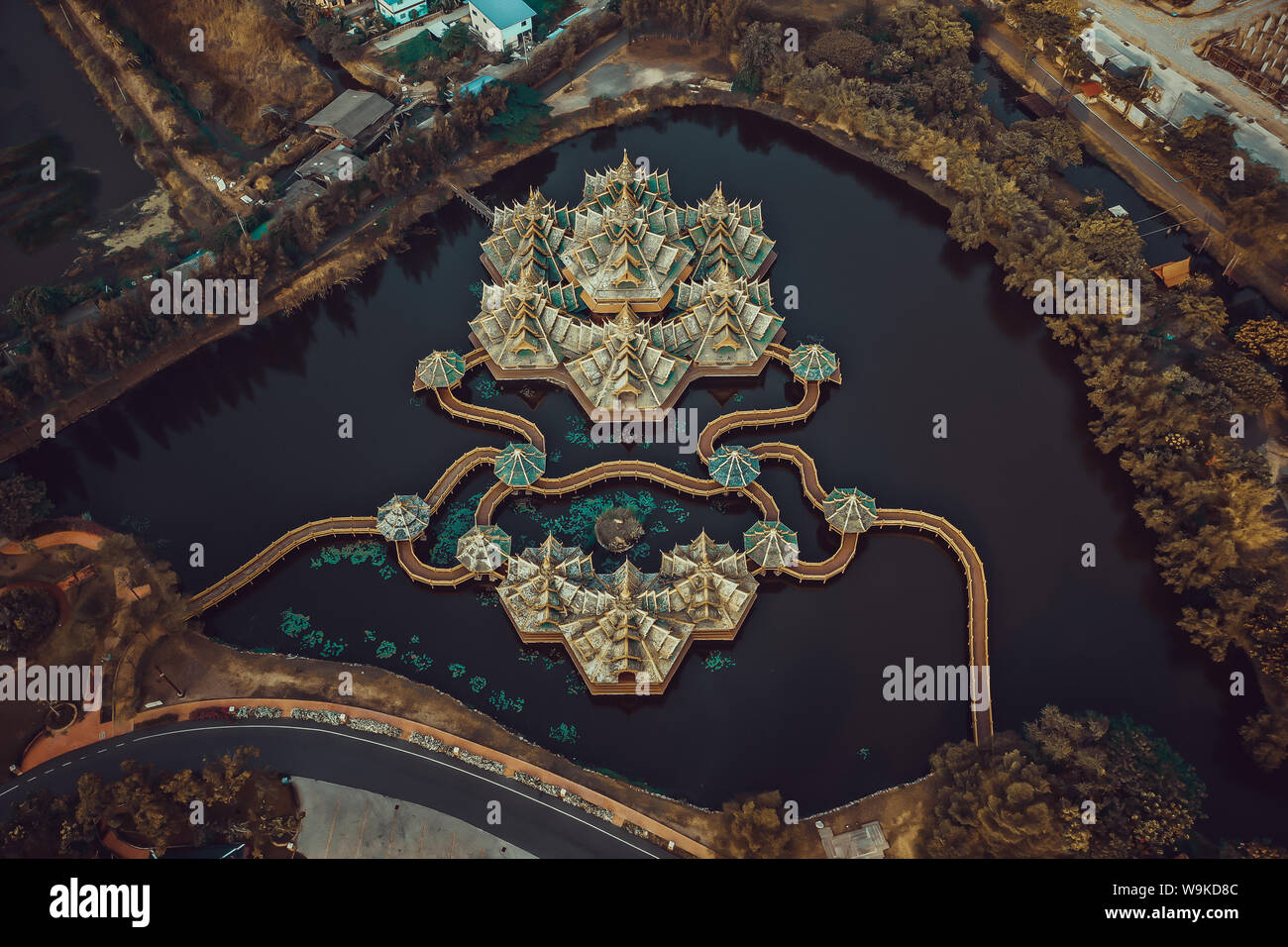 Ancient city Muang Boran from above in Bangkok Thailand Stock Photo - Alamy