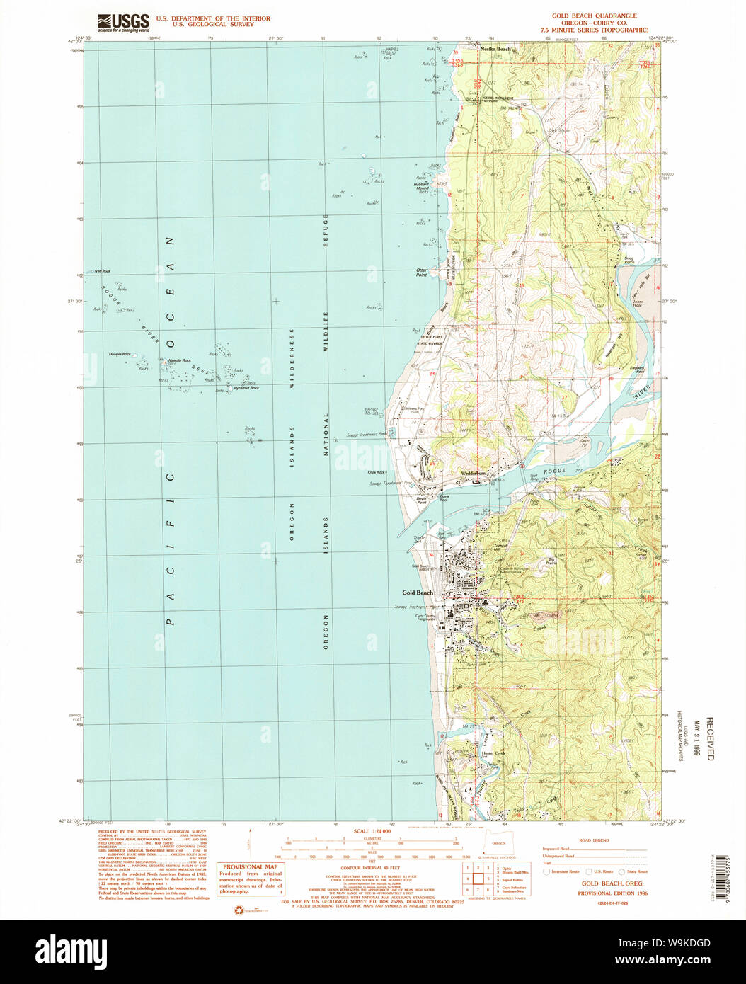 Map of gold beach oregon hi-res stock photography and images - Alamy
