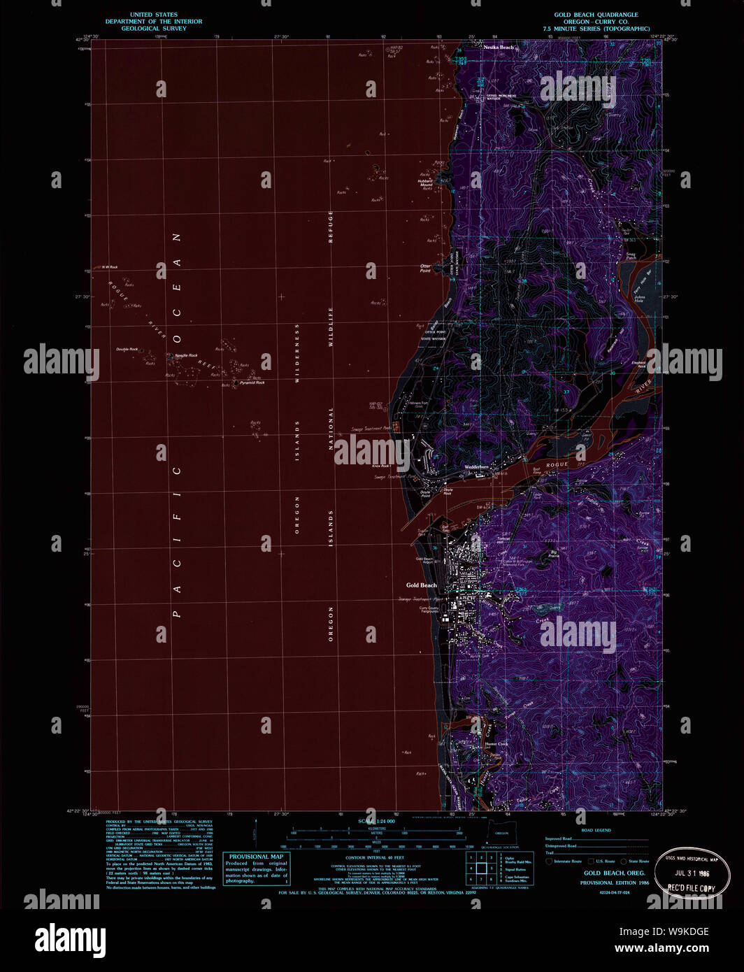 Map of gold beach oregon hi-res stock photography and images - Alamy