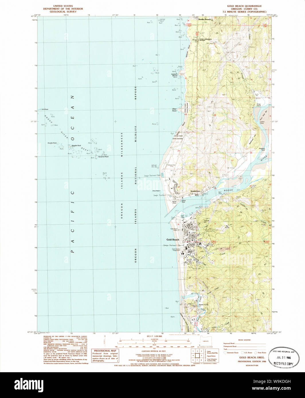 Map of gold beach oregon hi-res stock photography and images - Alamy
