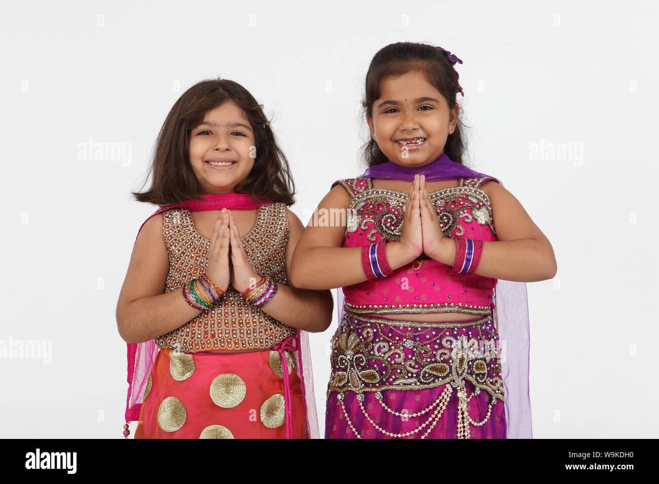 Indian girl greeting namaskar hi-res stock photography and images - Alamy