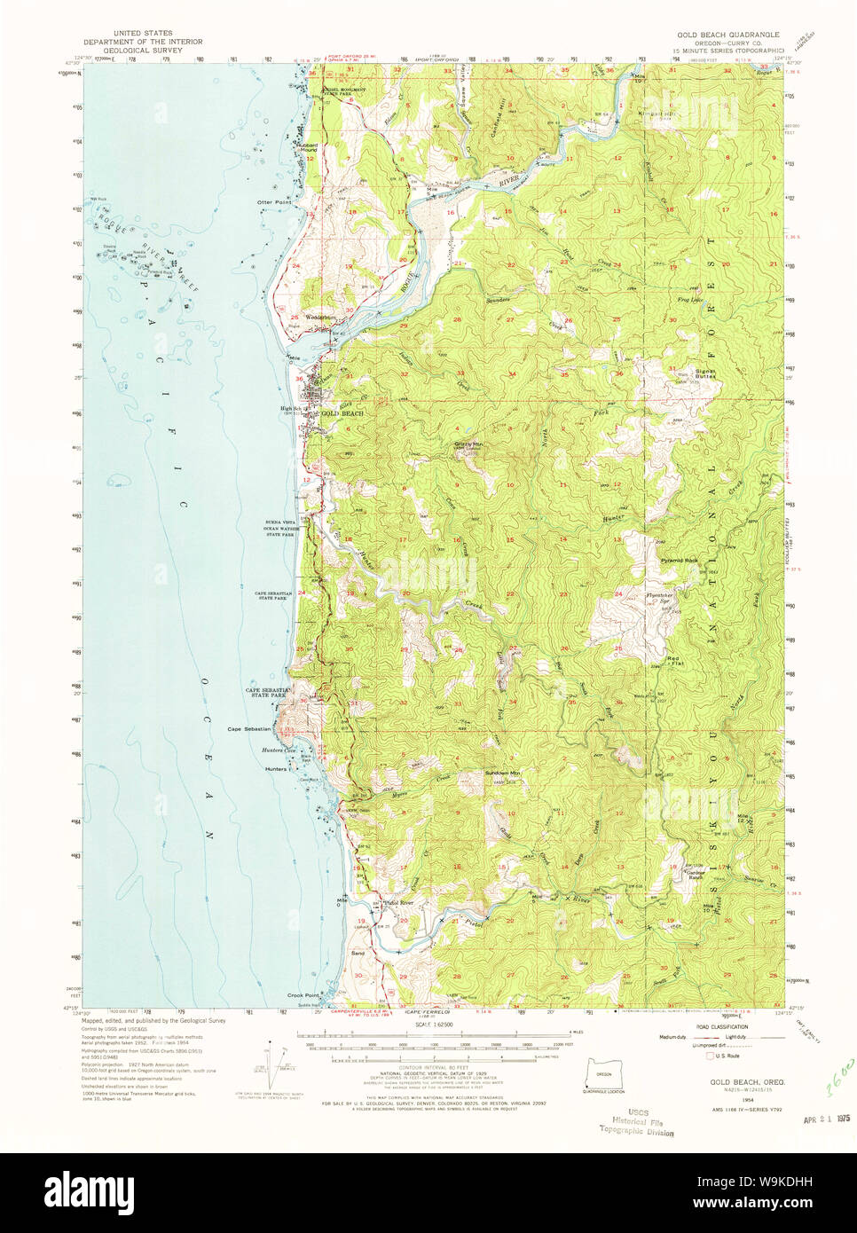 Map of gold beach oregon hi-res stock photography and images - Alamy