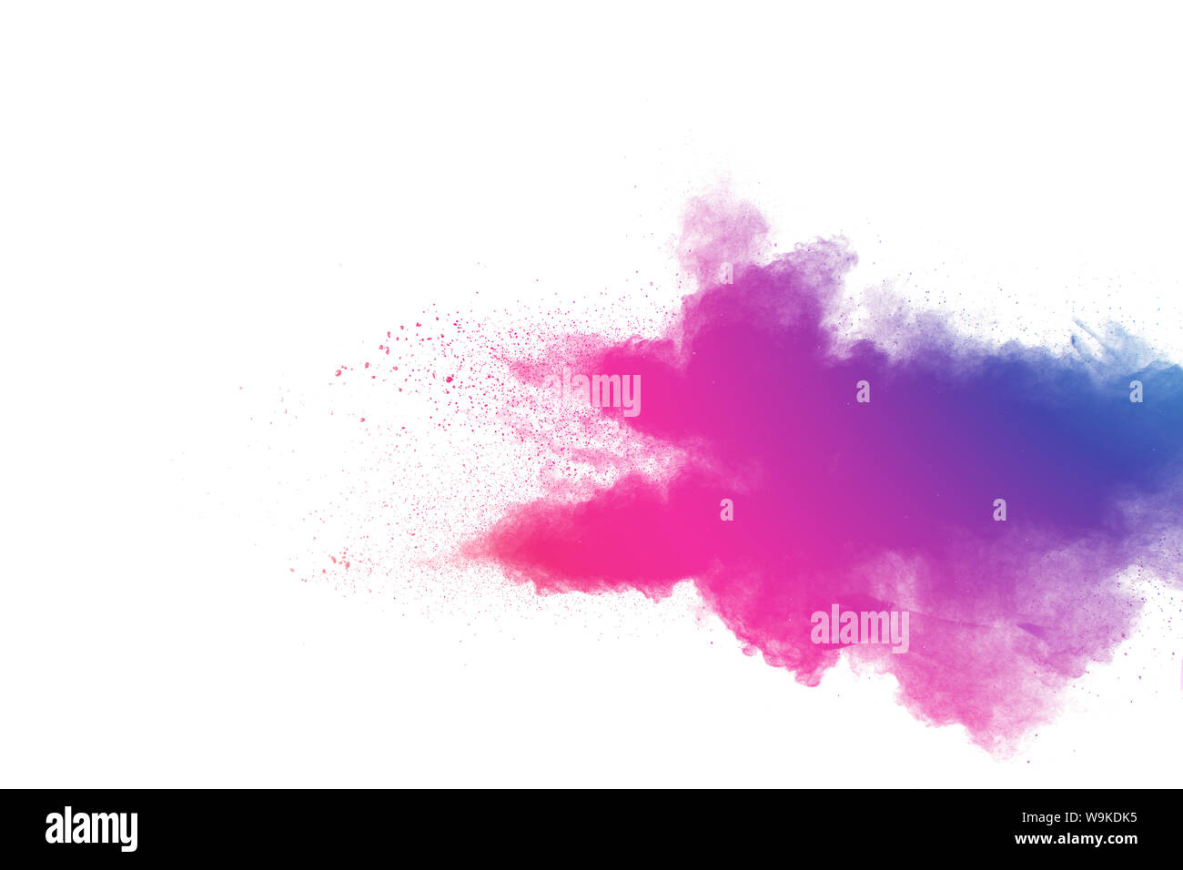 Abstract multi color powder explosion on white background.Freeze motion ...