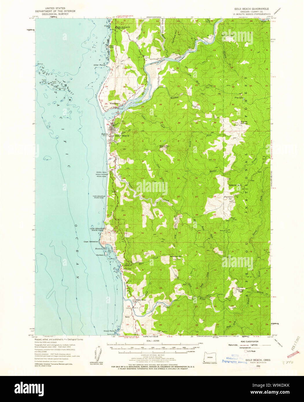 Map of gold beach oregon hi-res stock photography and images - Alamy