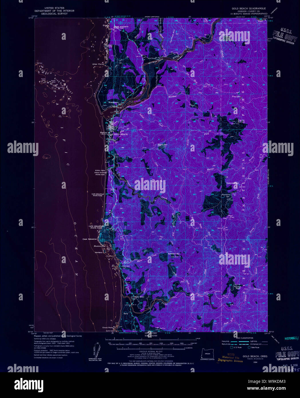 Map of gold beach oregon hi-res stock photography and images - Alamy