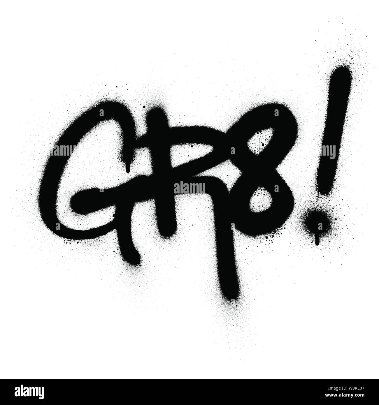 graffiti gr8 abbreviation sprayed in black over white Stock Vector ...