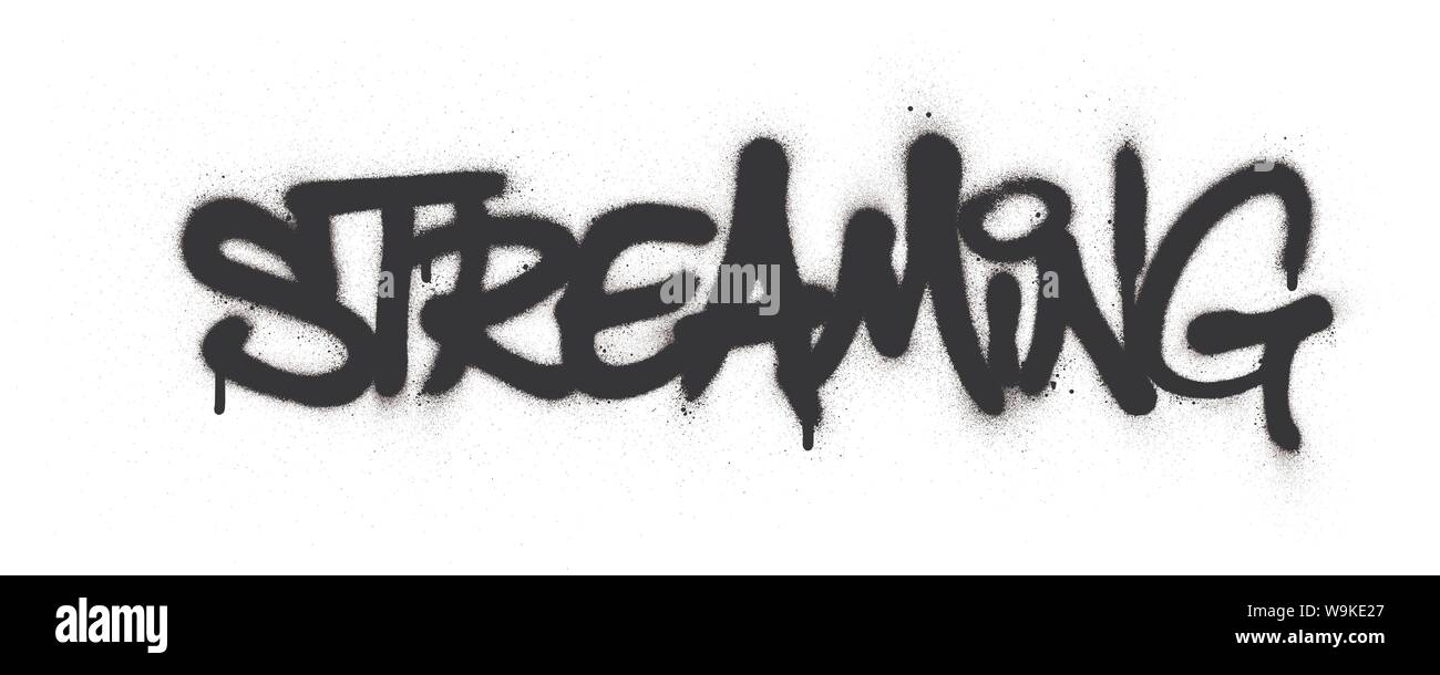 graffiti streaming word sprayed in black over white Stock Vector Image ...