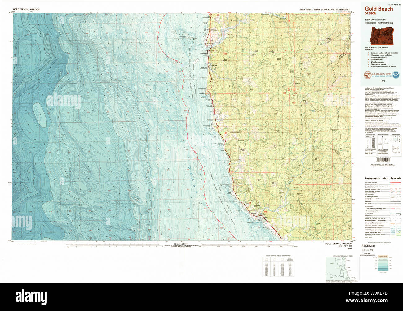 Map of gold beach oregon hi-res stock photography and images - Alamy
