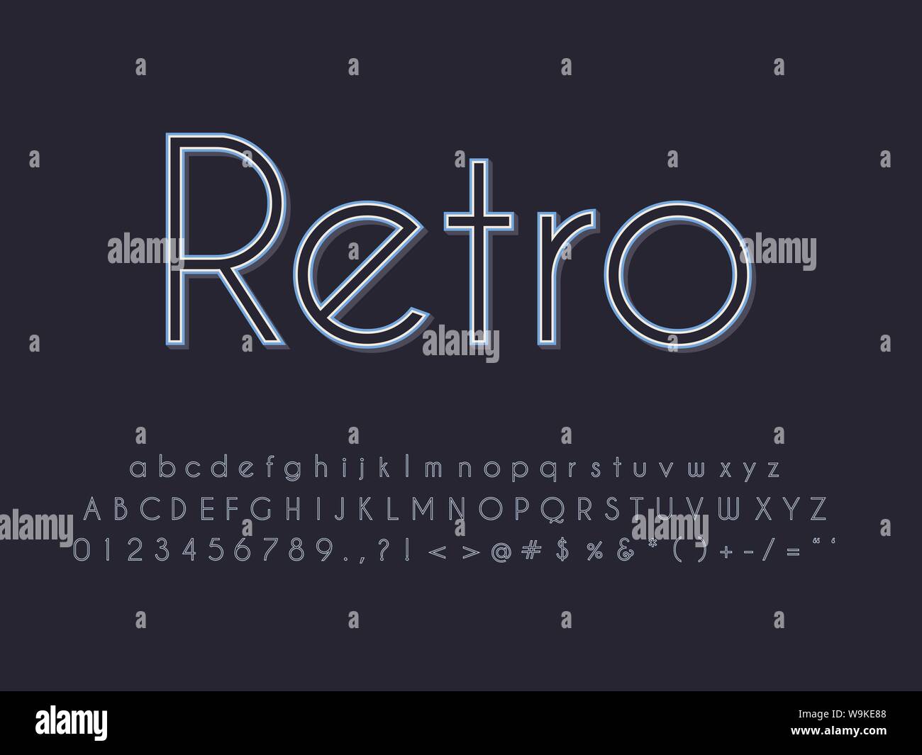 Retro font and alphabet. Stock vector illustration Stock Vector Image ...