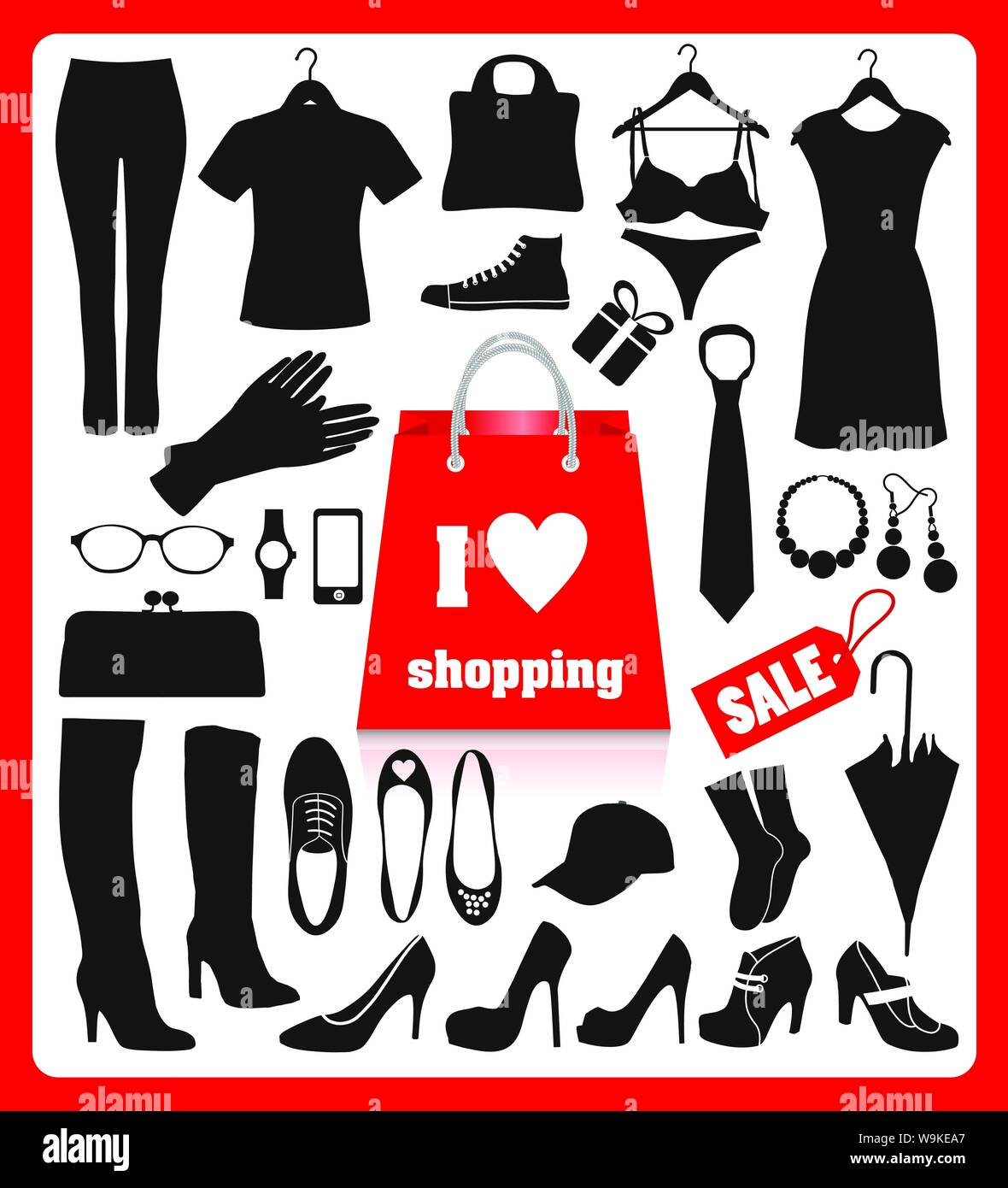 Shoping background set Stock Vector Image & Art - Alamy