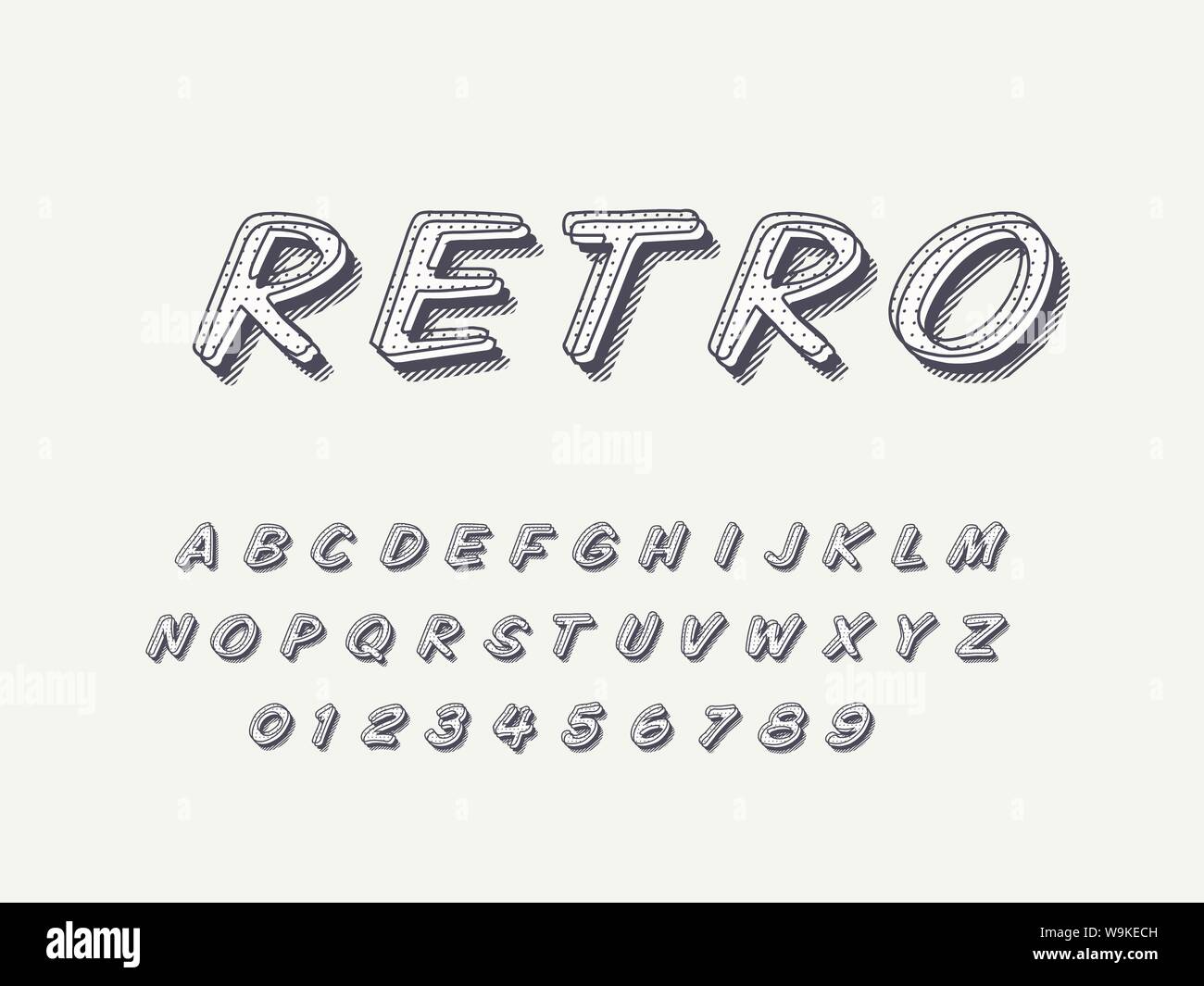Retro font and alphabet. Stock vector illustration Stock Vector Image ... Retro font and alphabet. Stock vector illustration Stock Vector Image ...
