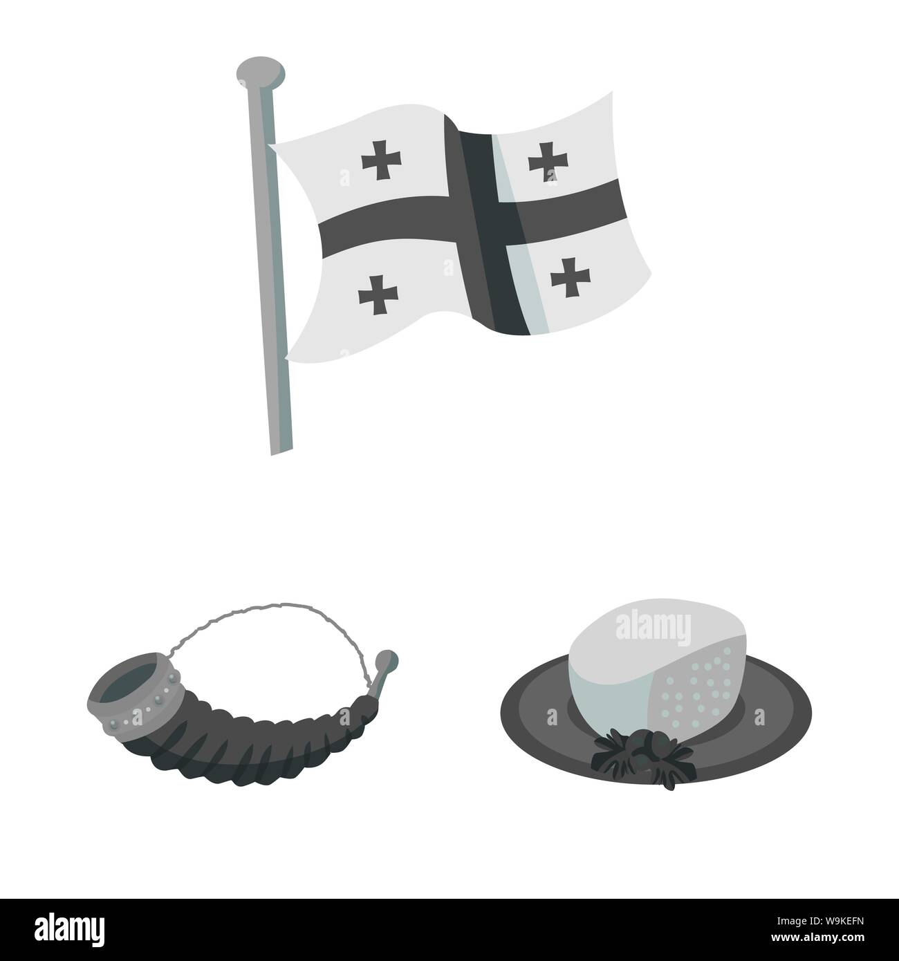 Isolated object of attributes and tourism icon. Set of attributes and ...