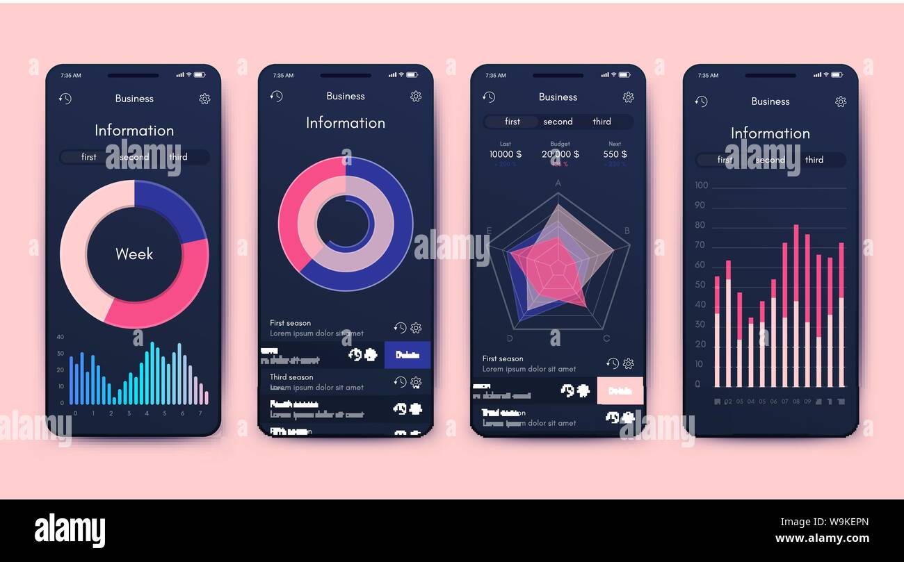 Vector graphics set mobile infographics. Stock vector Stock Vector ...