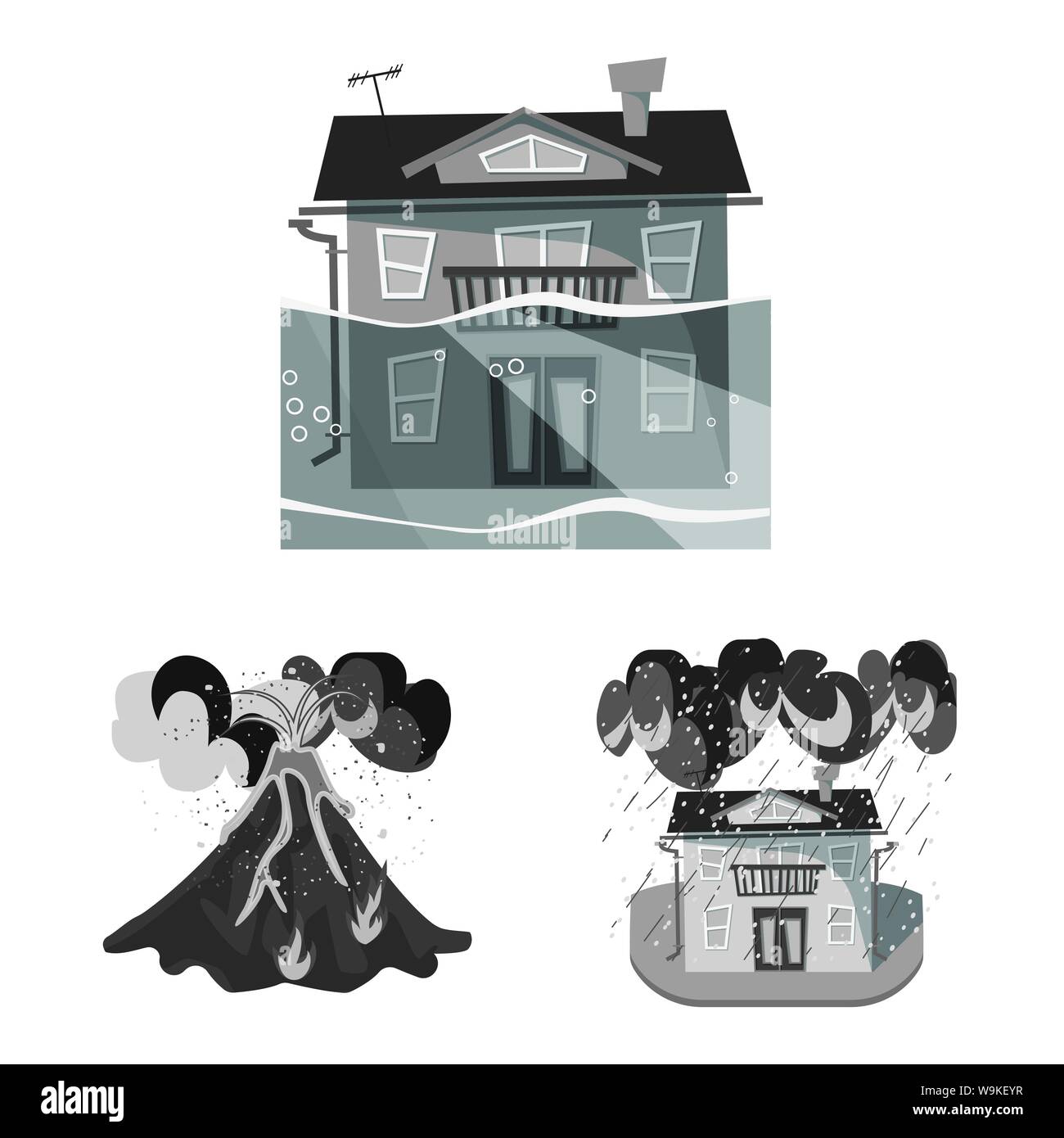 Vector design of nature and apocalypse logo. Collection of nature and ...