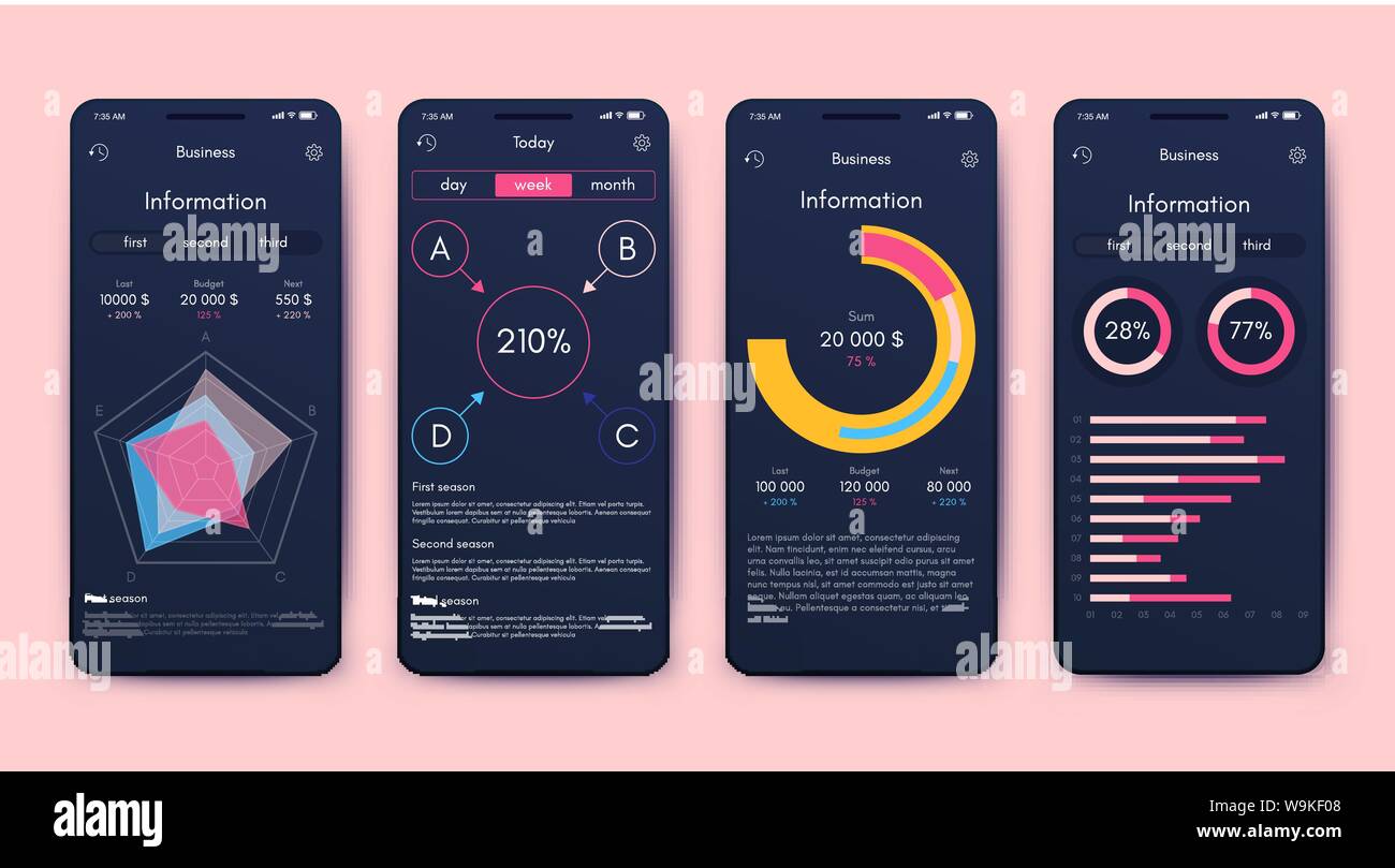 Vector graphics set mobile infographics. Stock vector Stock Vector ...