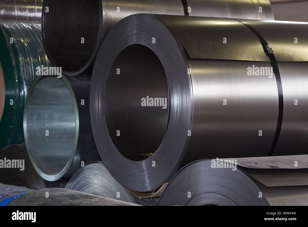 Rolls of cold-rolled galvanized steel in stock, Russia Stock Photo - Alamy