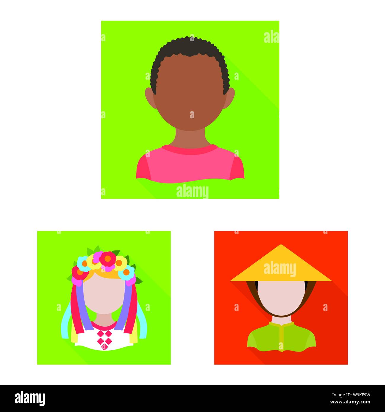 Vector design of nation and race symbol. Set of nation and user vector ...