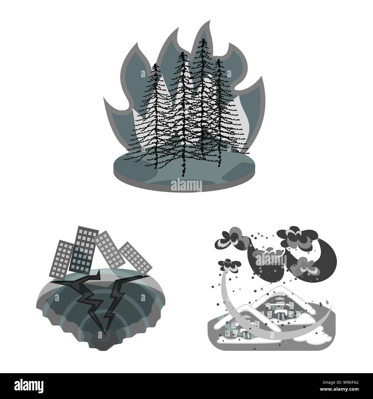 Vector illustration of nature and apocalypse logo. Collection of nature ...