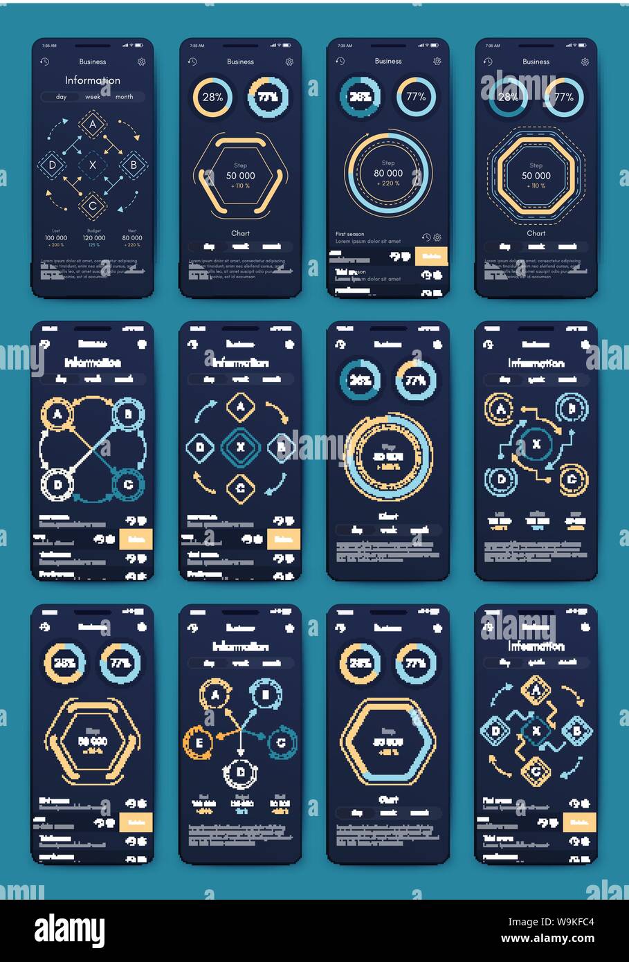 Vector graphics set mobile infographics. Stock vector Stock Vector ...