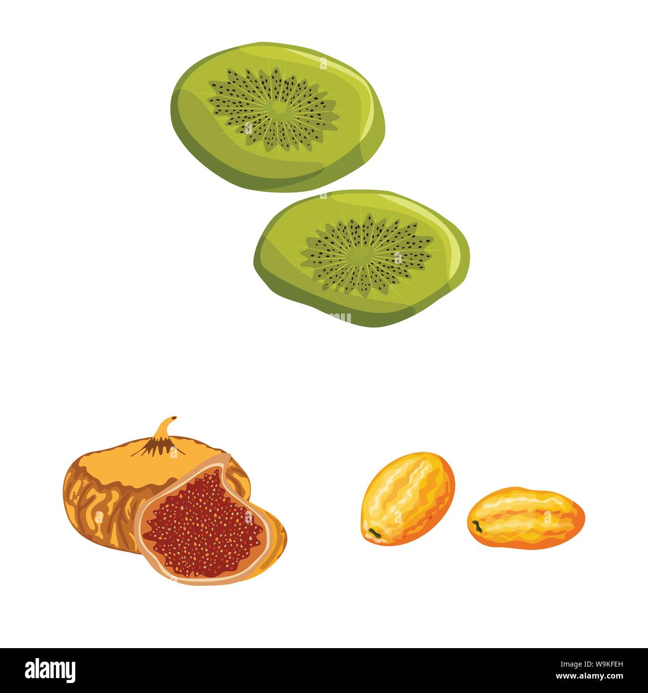 Sliced dried figs on Stock Vector Images - Alamy