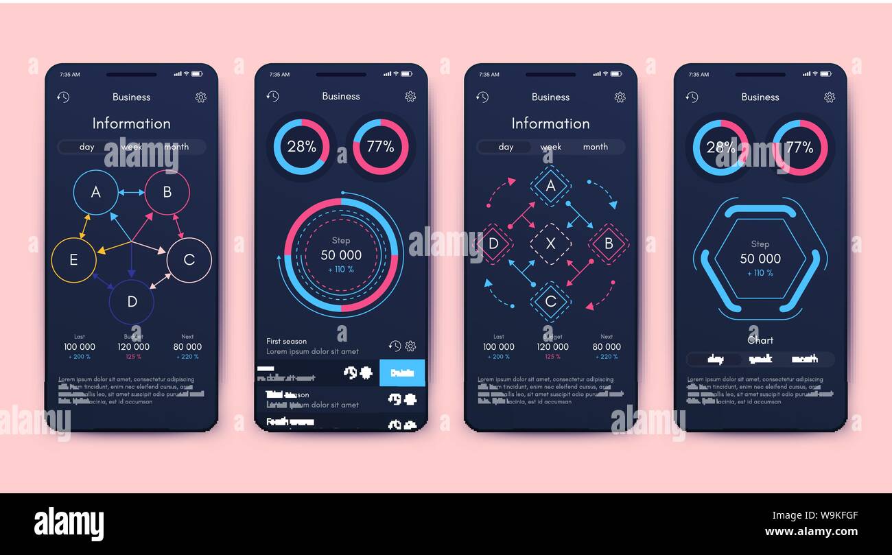 Different UI, UX, GUI screens and flat web icons for mobile apps Stock Vector Image & Art - Alamy