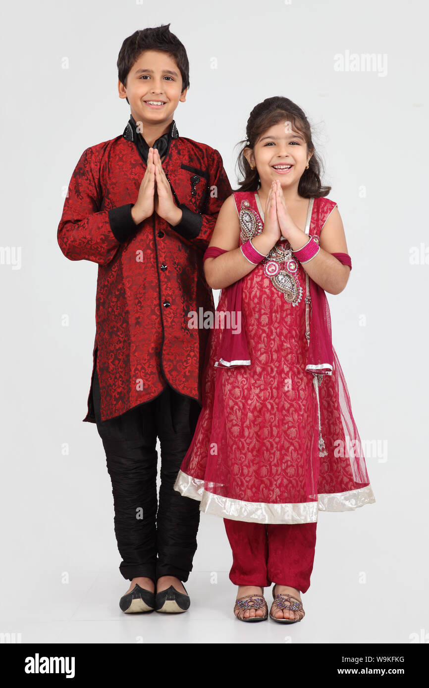 Indian child boy joined hands hi-res stock photography and images - Alamy