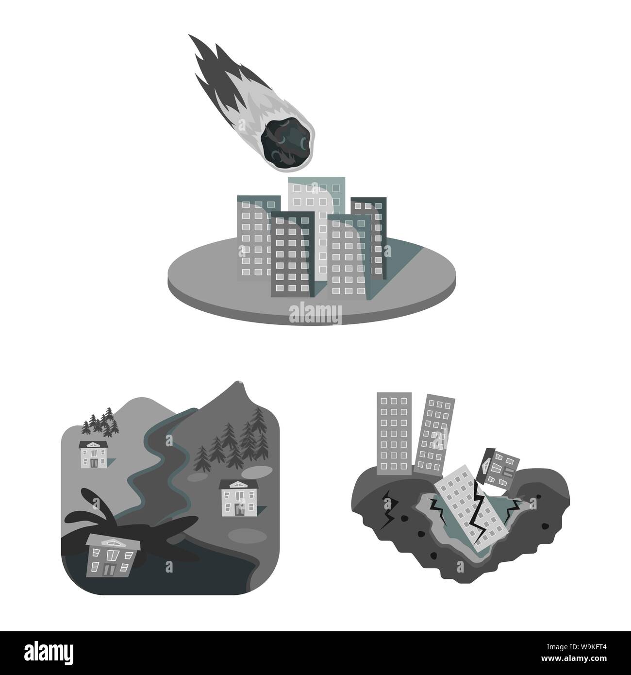 Vector design of nature and apocalypse symbol. Collection of nature and ...