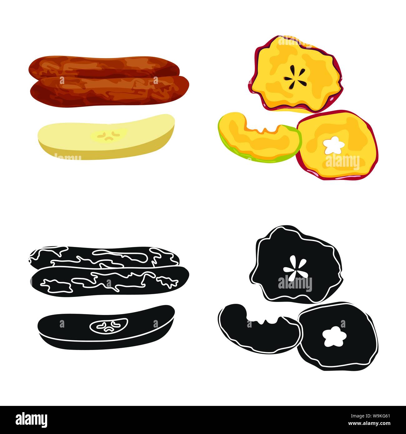 Vector design of food and raw symbol. Set of food and nature stock ...