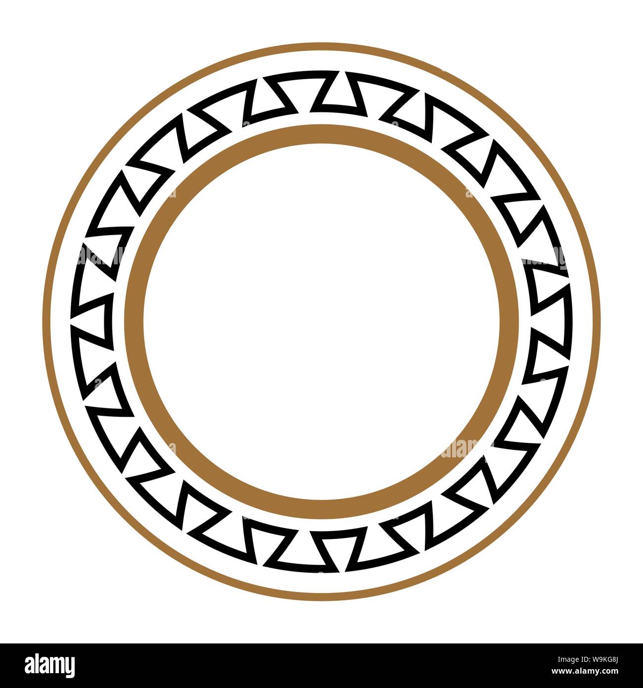 Greek key round frame. Greek border. Vector Stock Vector Image & Art ...