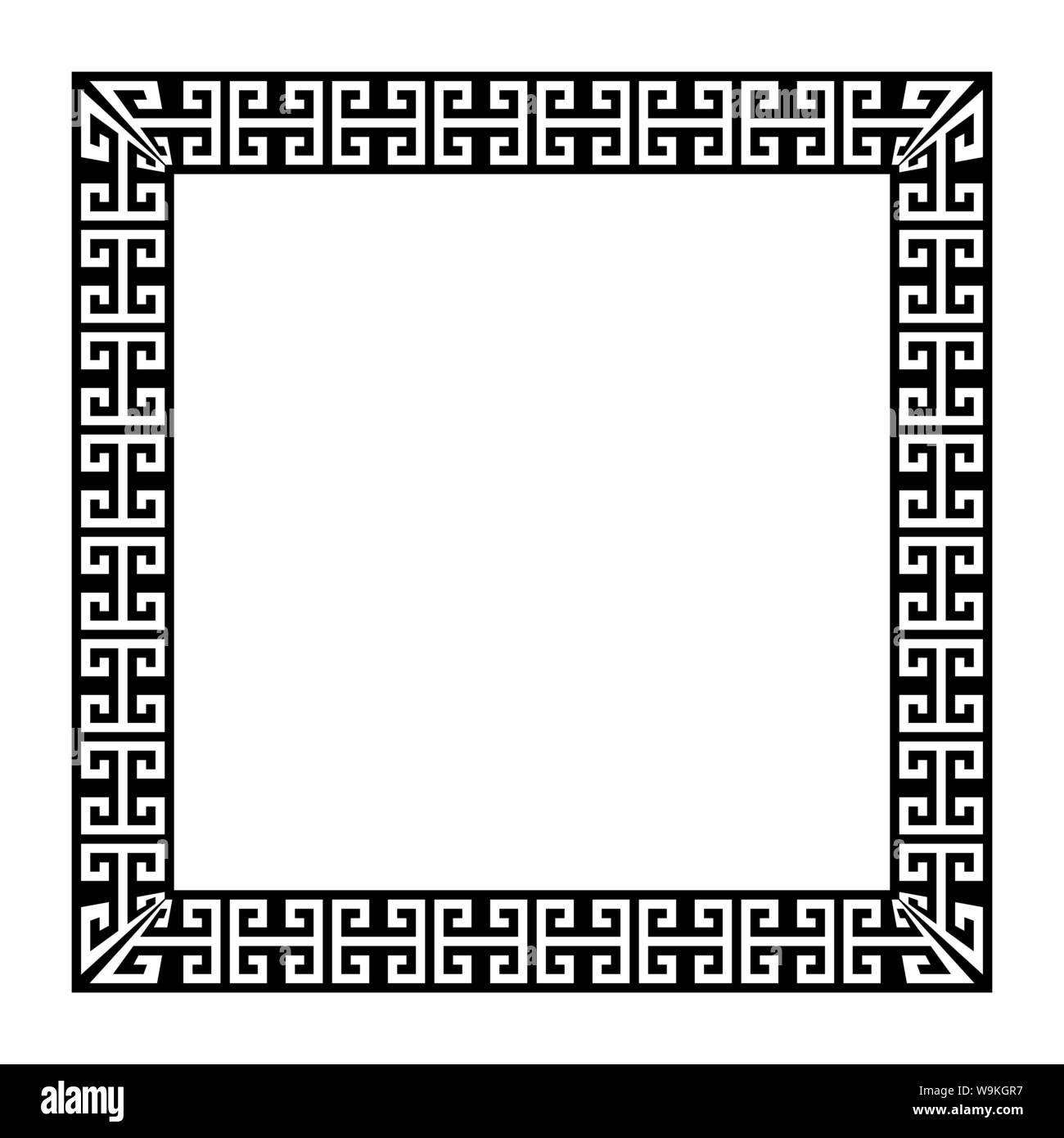 Greek key square frame. Greek border. Vector Stock Vector Image & Art ...