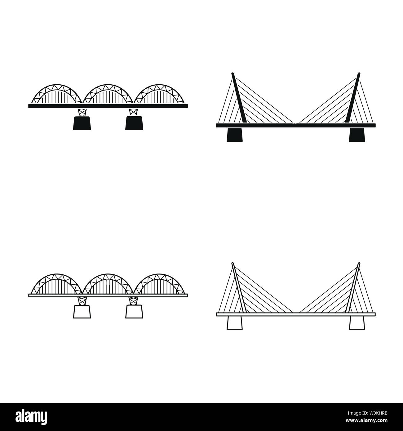 Vector design of connection and design sign. Set of connection and side ...