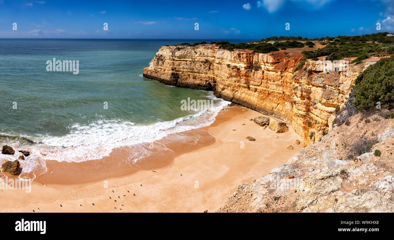 Coastal landscape the southern coast of the Algarve, Portugal Stock ...