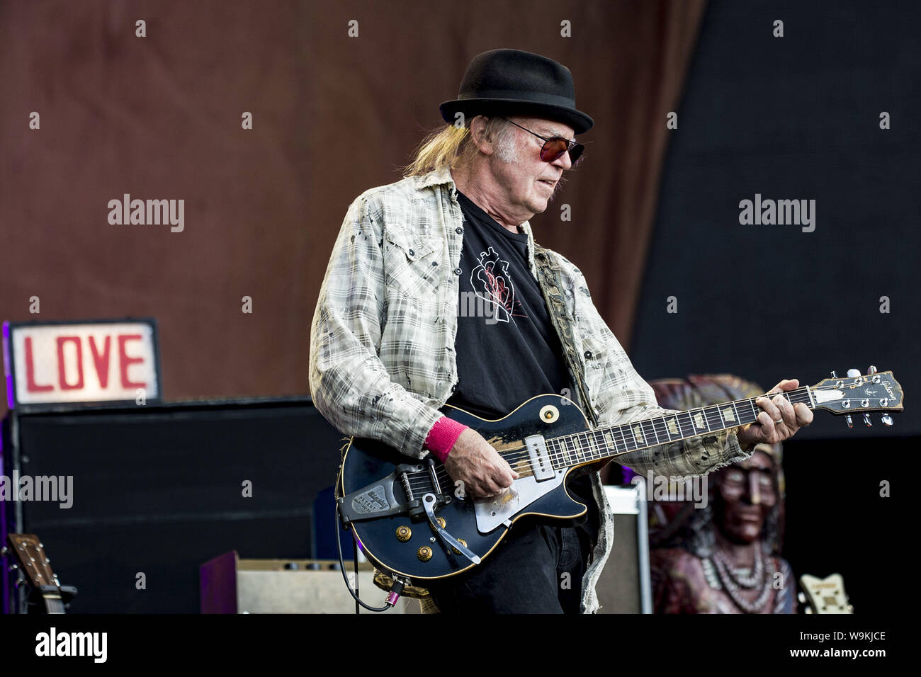 LONDON, ENGLAND: Neil Young performs on the Great Oak Stage in Hyde ...