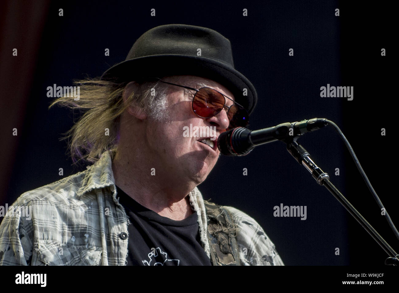LONDON, ENGLAND: Neil Young performs on the Great Oak Stage in Hyde ...