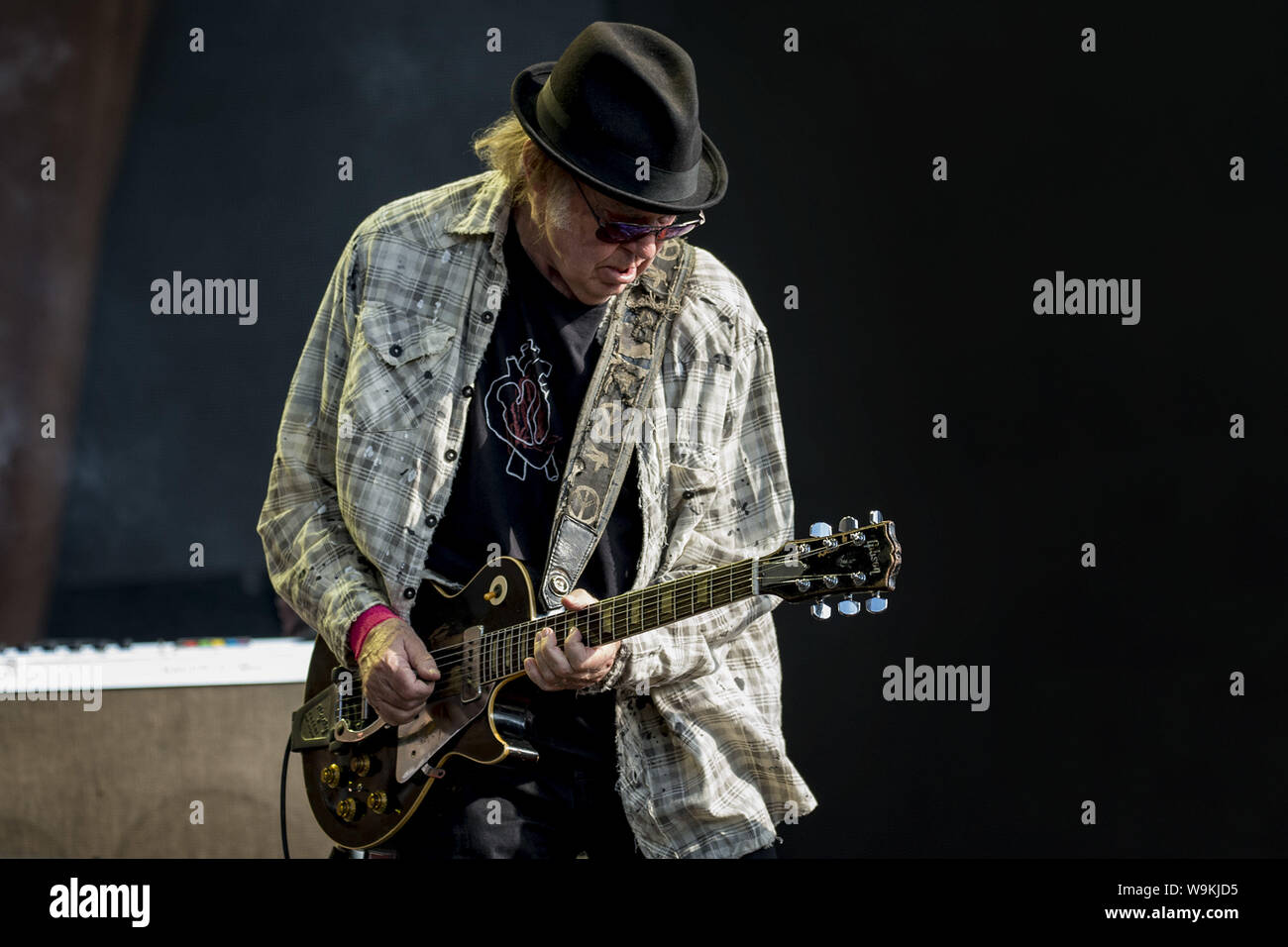 LONDON, ENGLAND: Neil Young performs on the Great Oak Stage in Hyde ...