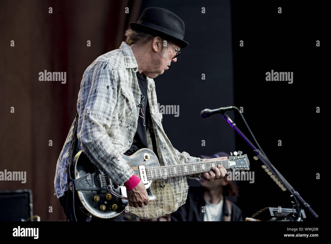 LONDON, ENGLAND: Neil Young performs on the Great Oak Stage in Hyde ...