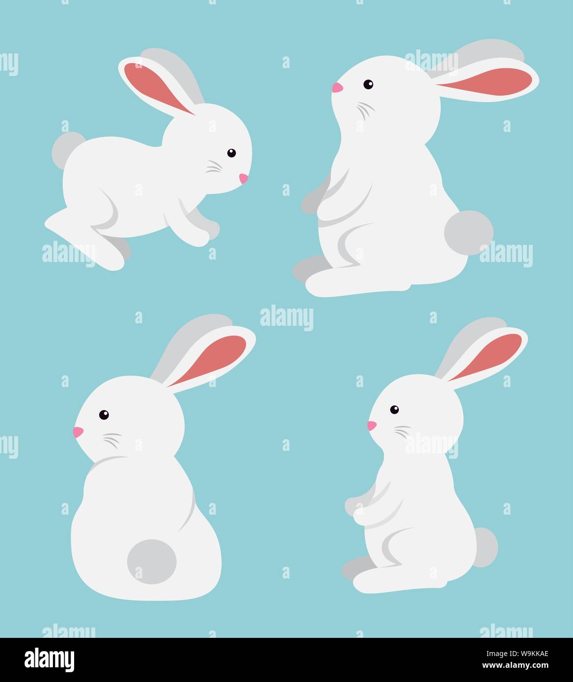 set of rabbit cute wild animal Stock Vector Image & Art - Alamy
