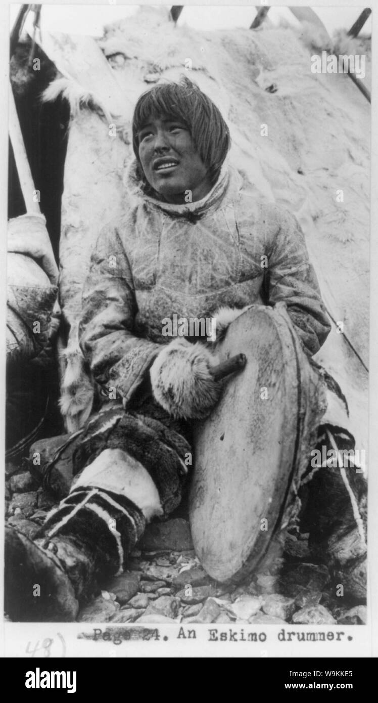 An Eskimo drummer Stock Photo - Alamy