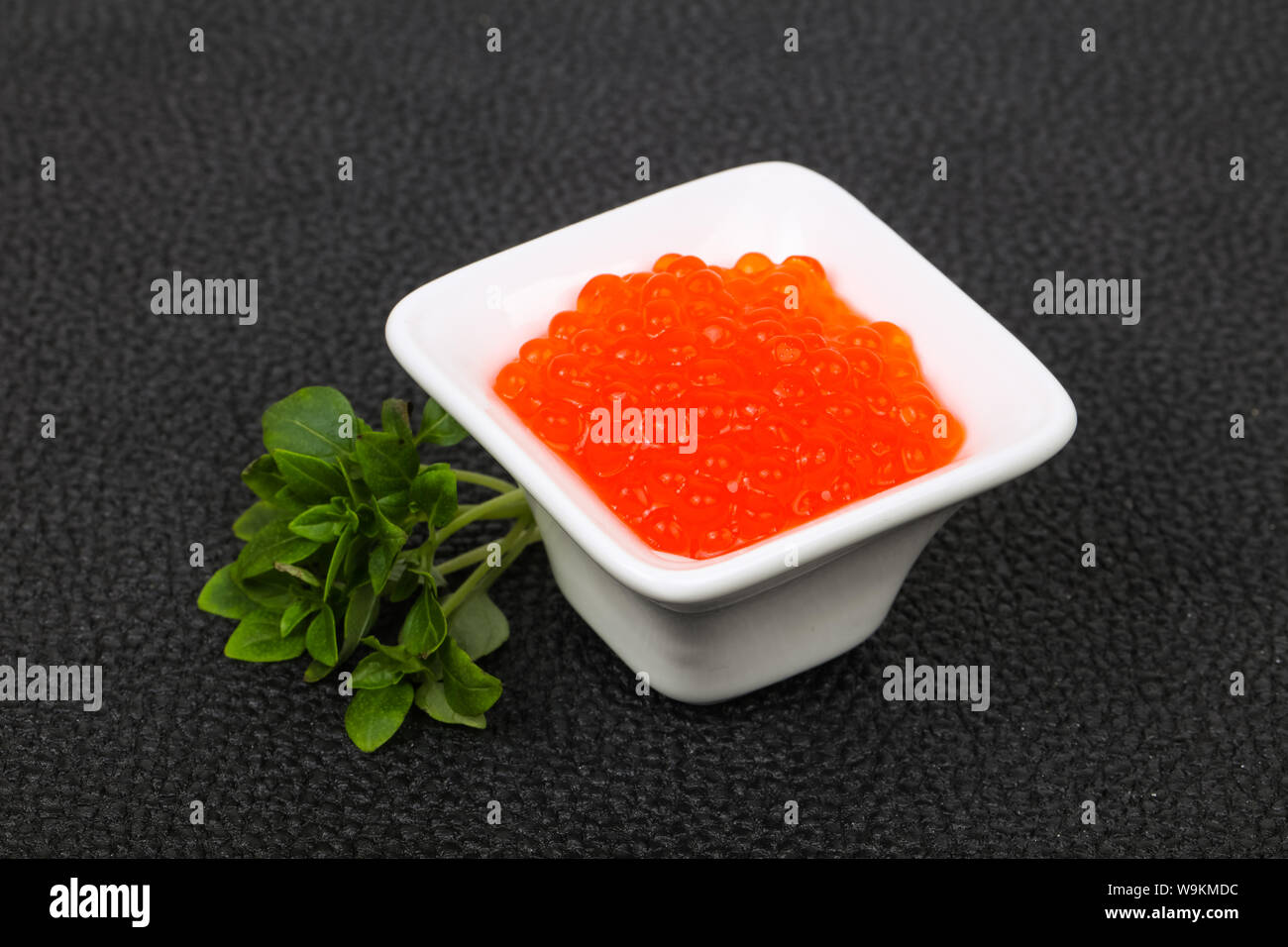 Luxury Red Caviar in the bowl Stock Photo - Alamy