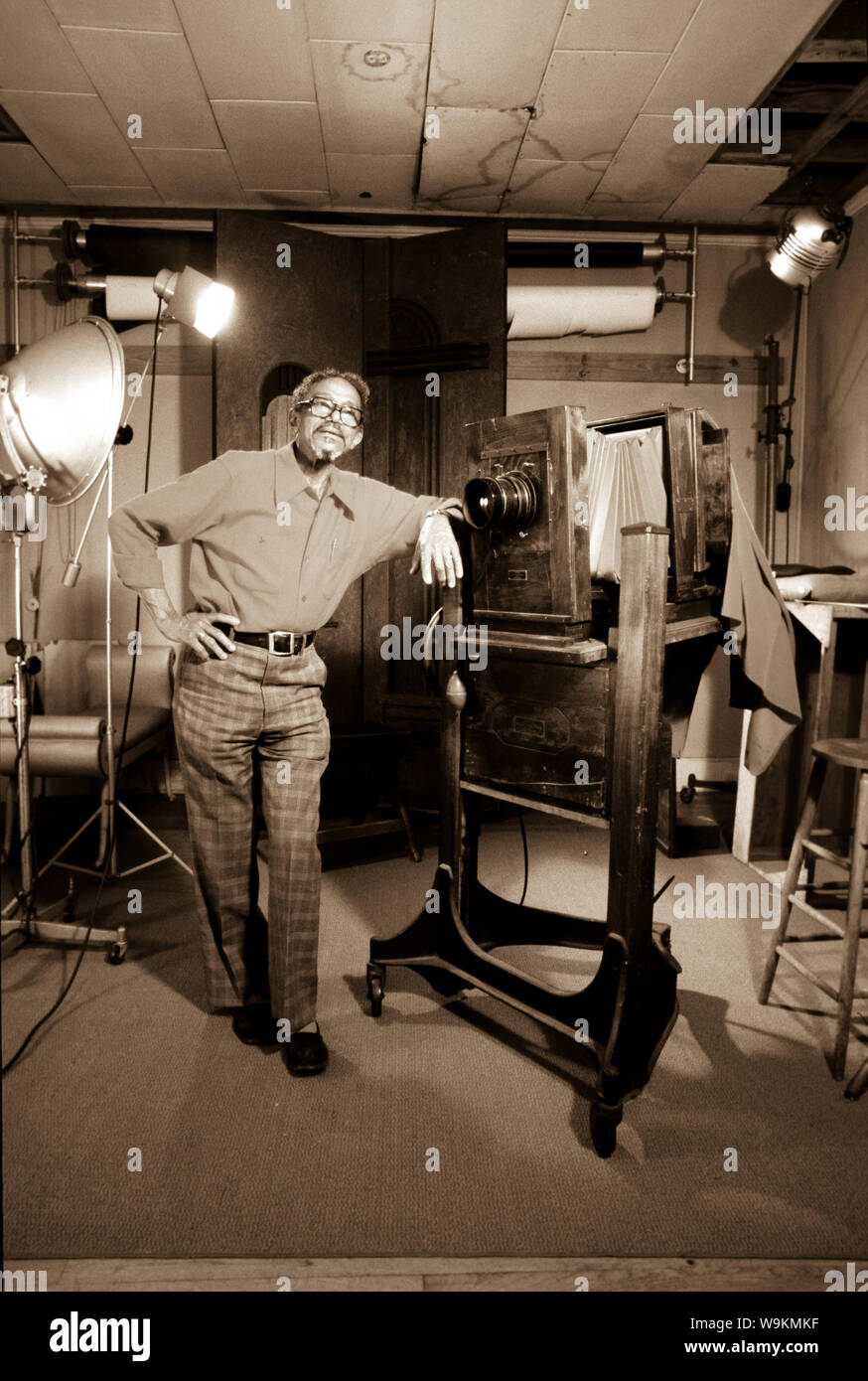 P.H. Polk, official photographer of Tuskeegee Institute with his large ...