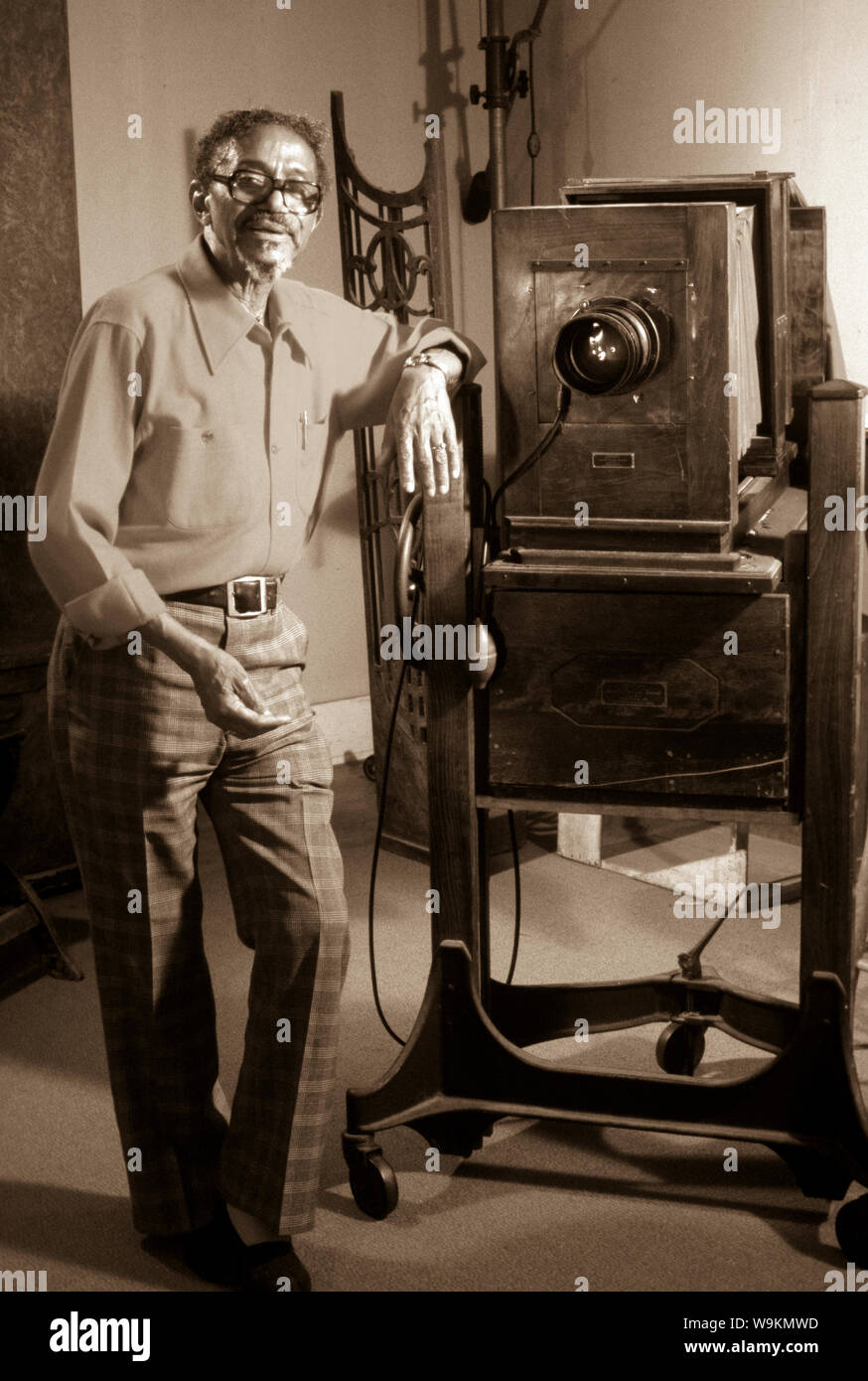 P.H. Polk, official photographer of Tuskeegee Institute with his large ...