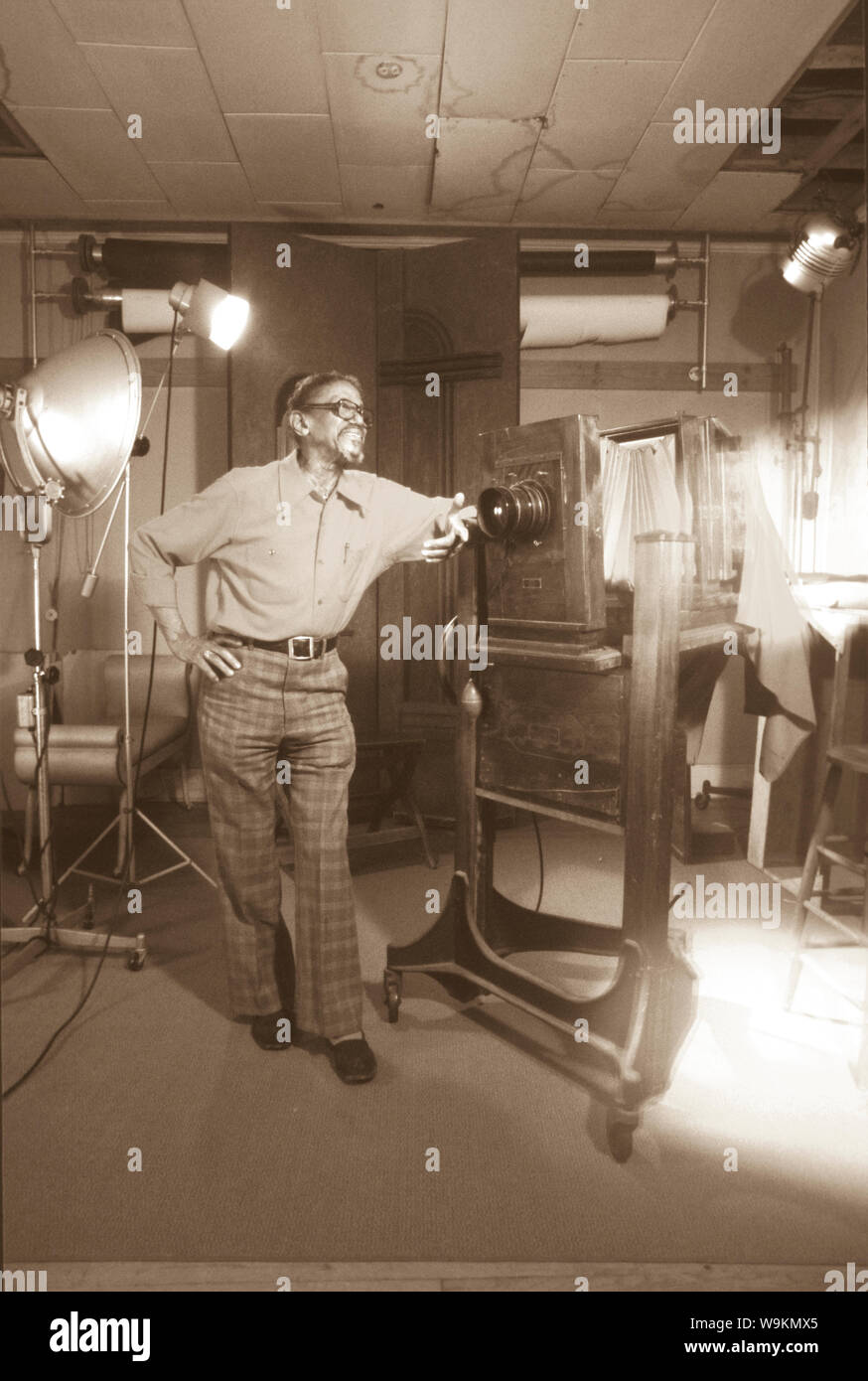 P.H. Polk, official photographer of Tuskeegee Institute with his large ...