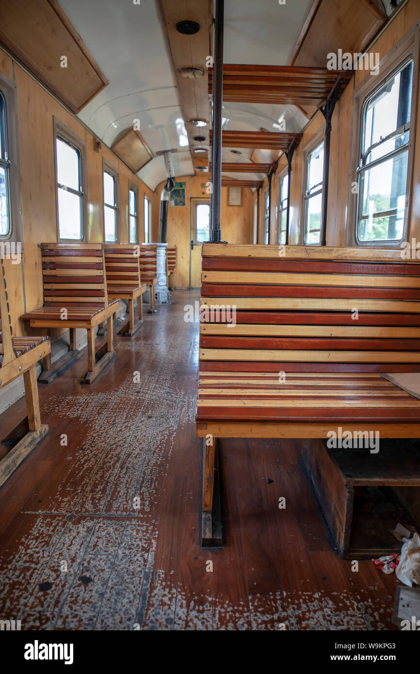 Third class passenger carriage of narrow gauge steam train from 1930's ...